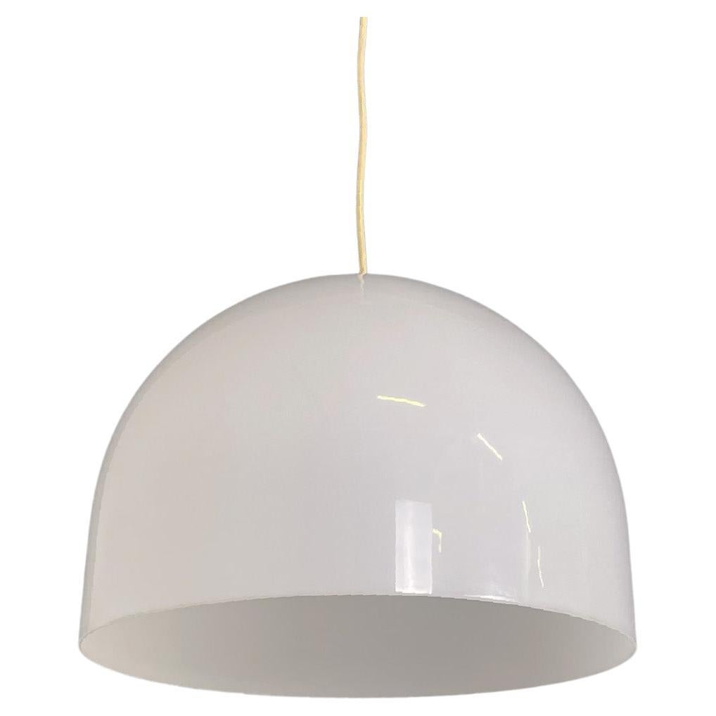 Italian modern round white plastic chandelier, 1970s at 1stDibs