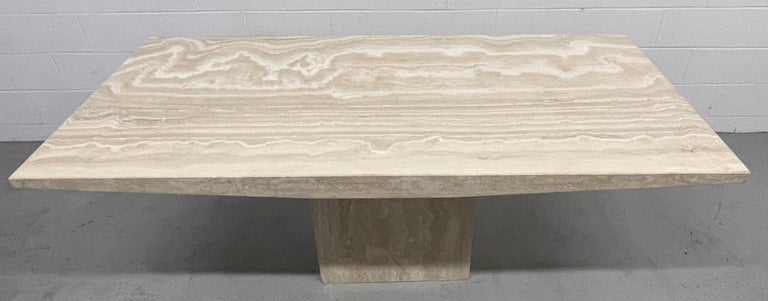 Italian Modern Sculptural Travertine Dinning Table For Sale at 1stDibs