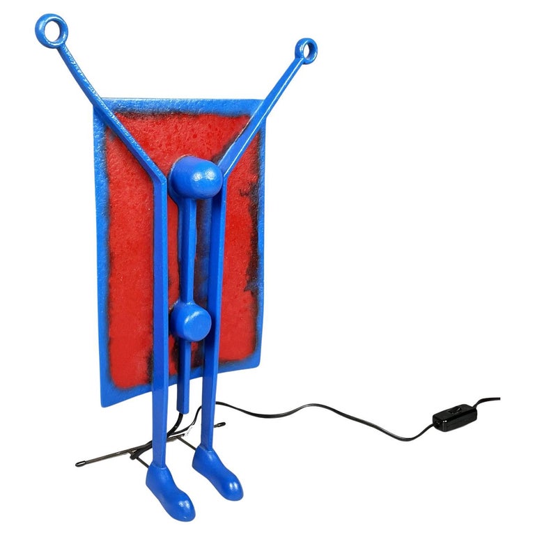 Italian Modern Spaceage Red Blu Resin Table Lamp Salvatore by Getano ...