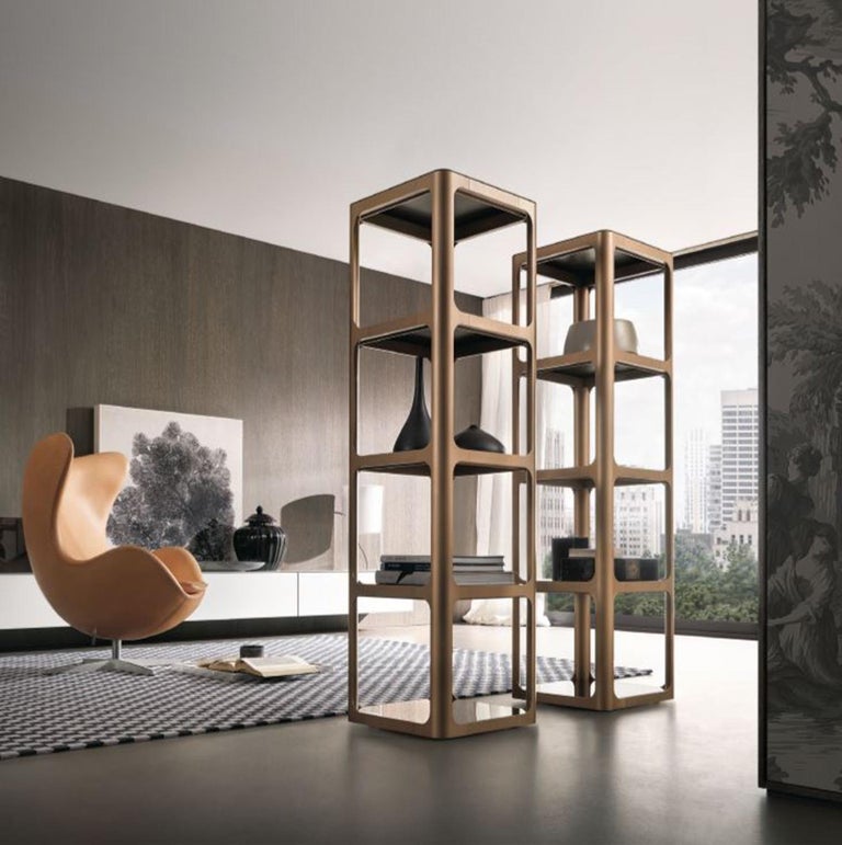 Italian Modern Square Bookcase in Glass and Aluminum For Sale at ...