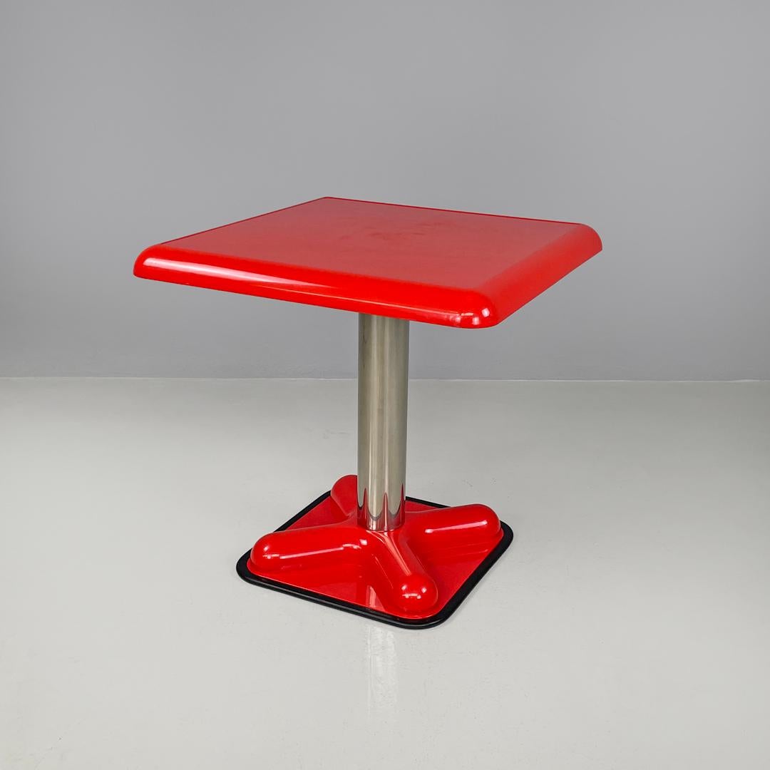 Italian modern square red plastic table Bistrò by Joe Colombo for ...