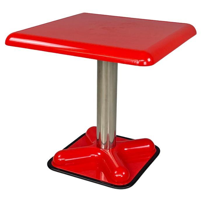Italian modern square red plastic table Bistrò by Joe Colombo for ...
