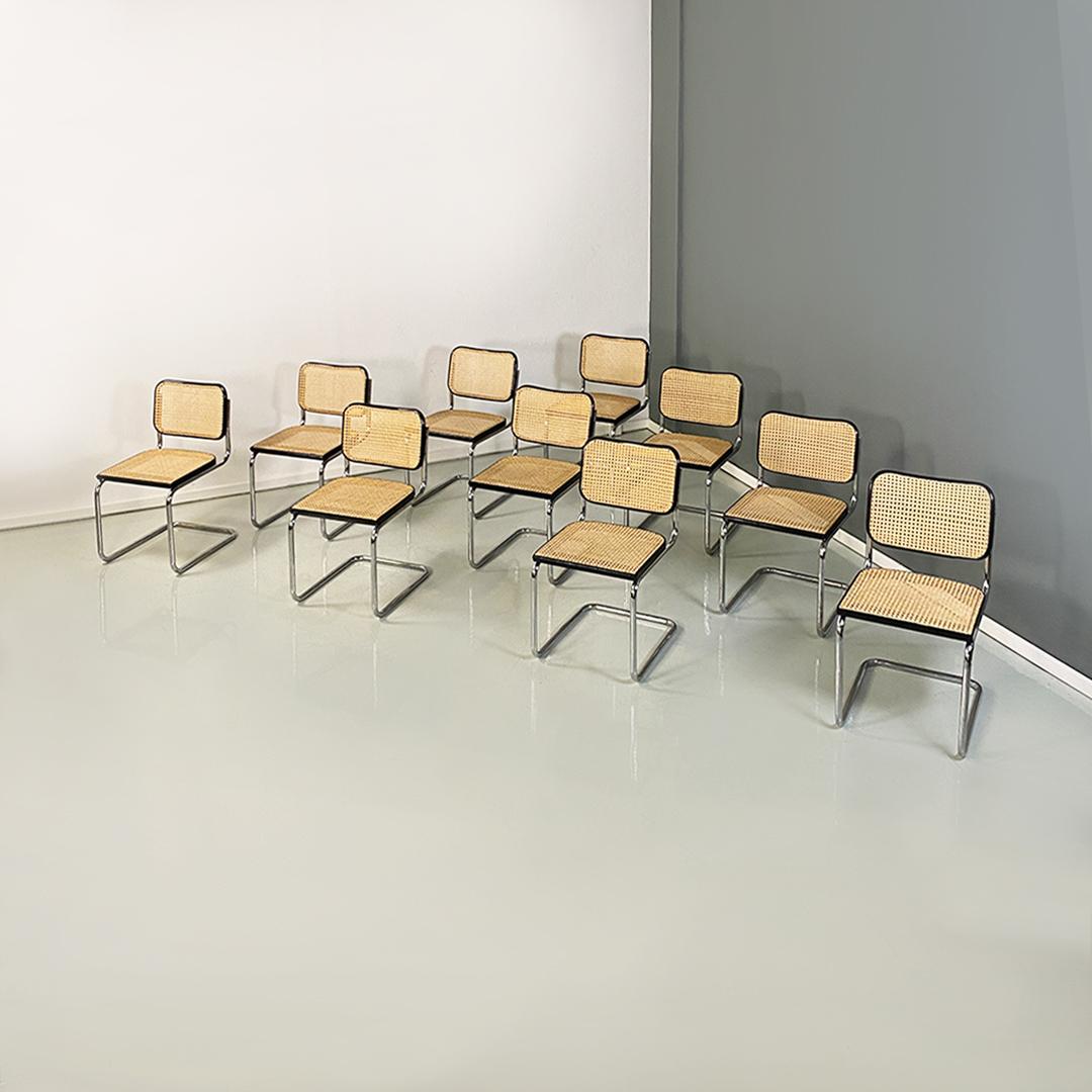 Italian Modern Steel Beech Vienna Straw Cesca Chairs Marcel Breuer ...
