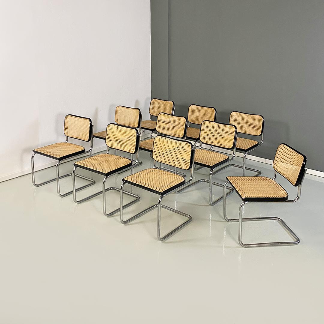 Italian Modern Steel Beech Vienna Straw Cesca Chairs Marcel Breuer ...