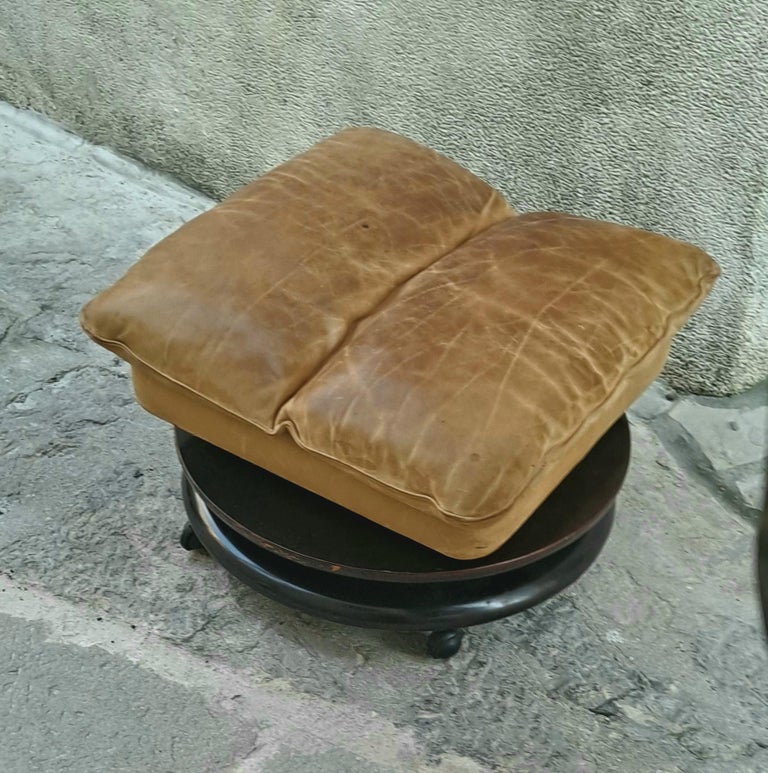 Italian Modern Swivel Chairs with Swivel Ottoman For Sale at 1stDibs