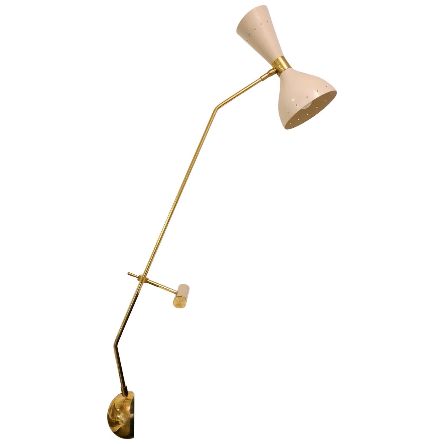 Italian Modern Brass Boom Style Task Lamp For Sale at 1stDibs