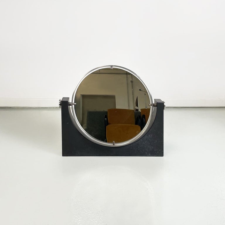 Italian Modern Table Mirror in Slate an Metal by Angelo Mangiarotti ...