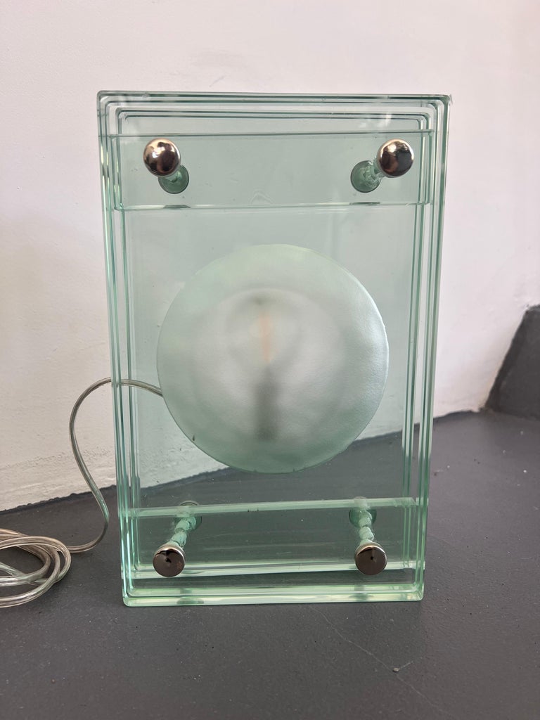 Italian Modern Thick Glass Table Lamp from 70s For Sale at 1stDibs