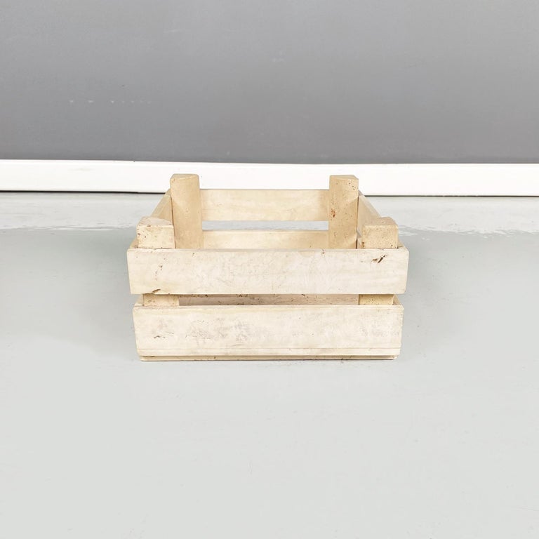 Italian modern Travertine decorative object holder box, 1980s For Sale ...