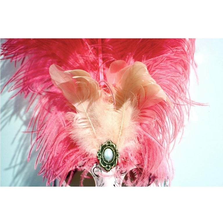 Italian Modern Venetian Handmade Pink and Silver Carnival Mask with ...