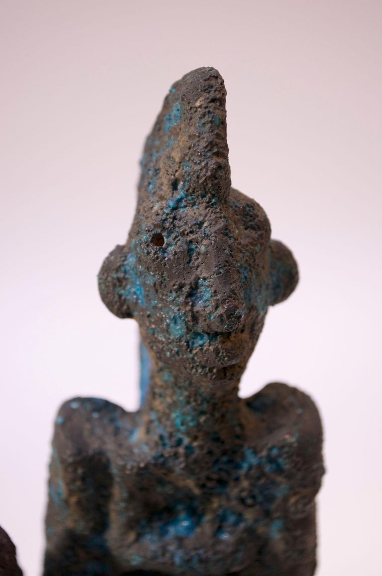 Italian Modern Volcano-Textured Ceramic Aztec Sculpture by Salvatore ...