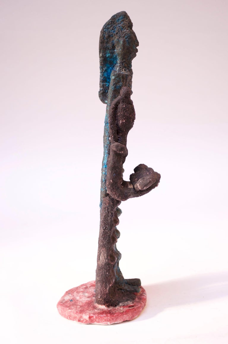 Italian Modern Volcano-Textured Ceramic Aztec Sculpture by Salvatore ...