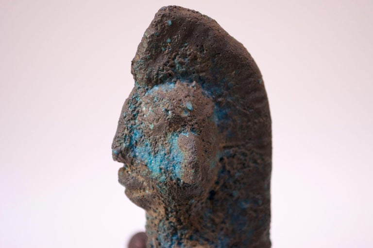 Italian Modern Volcano-Textured Ceramic Aztec Sculpture by Salvatore ...