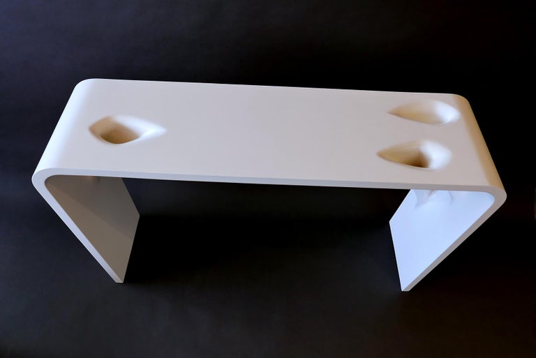 Italian Modern White Matte and Gloss Lacquer Console Pair, L'Opere e i ...