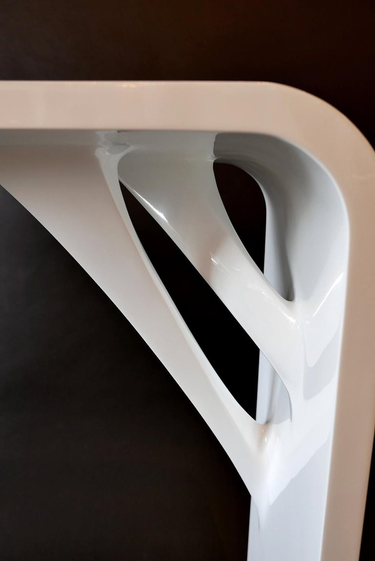 Italian Modern White Matte and Gloss Lacquer Console Pair, L'Opere e i ...
