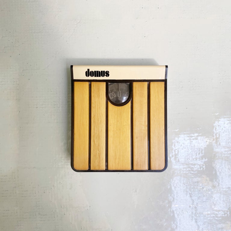 Italian Modern Wood and Plastic Scale by Domus, 1980s at 1stDibs