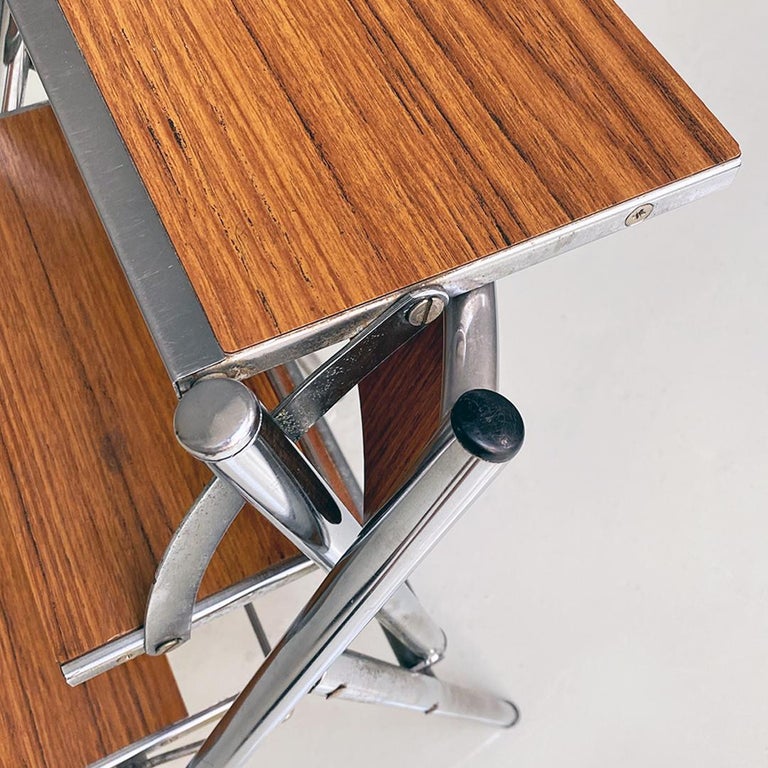 Italian Modern Wood Effect Laminate and Steel Chair Convertible into ...