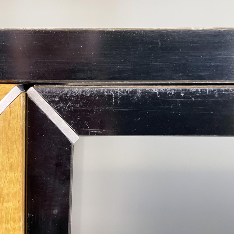 Italian Modern Wooden Modular Bookcase with Metal Details, 1980s at 1stDibs