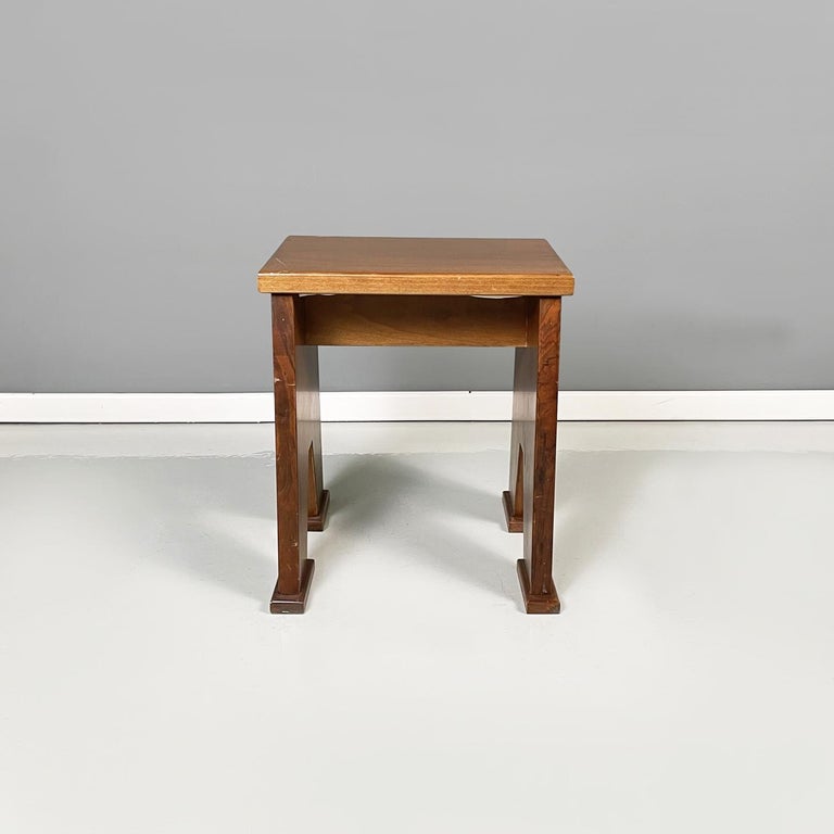 Italian Modern Wooden Rectangular Stools in Art Deco Style, 1970s For ...