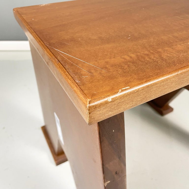 Italian Modern Wooden Rectangular Stools in Art Deco Style, 1970s For ...