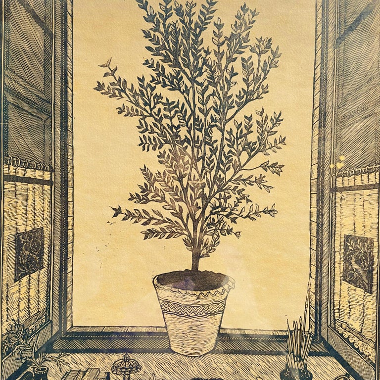 Italian Modern Xylograph Print by Bruno Da Osimo on Brown Paper, 1900 ...
