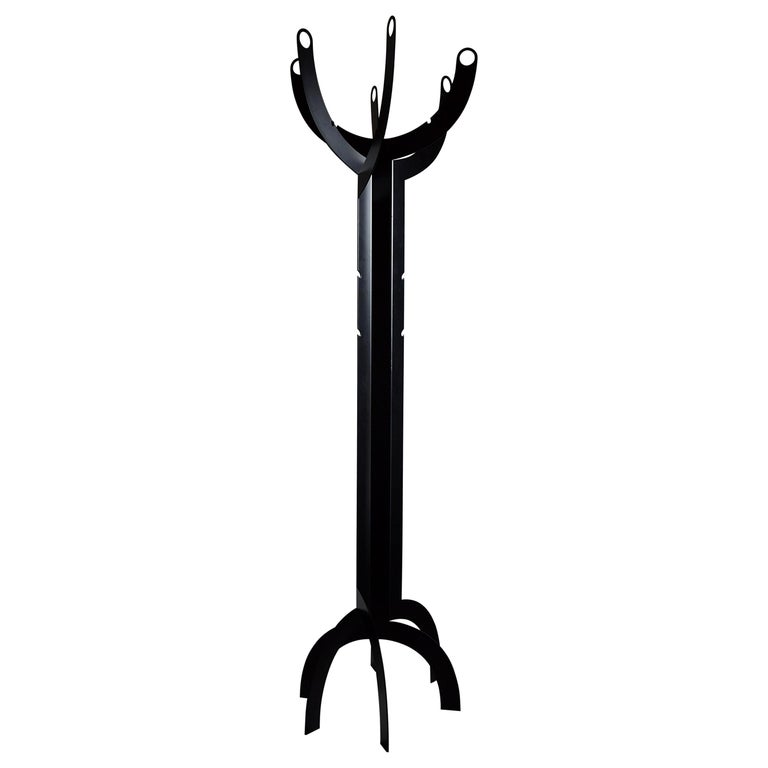 Italian Modernist Black Coat Stand For Sale at 1stDibs