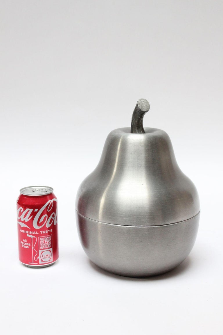Italian Modernist Brushed Aluminum "Pear" Ice Bucket For Sale at 1stDibs