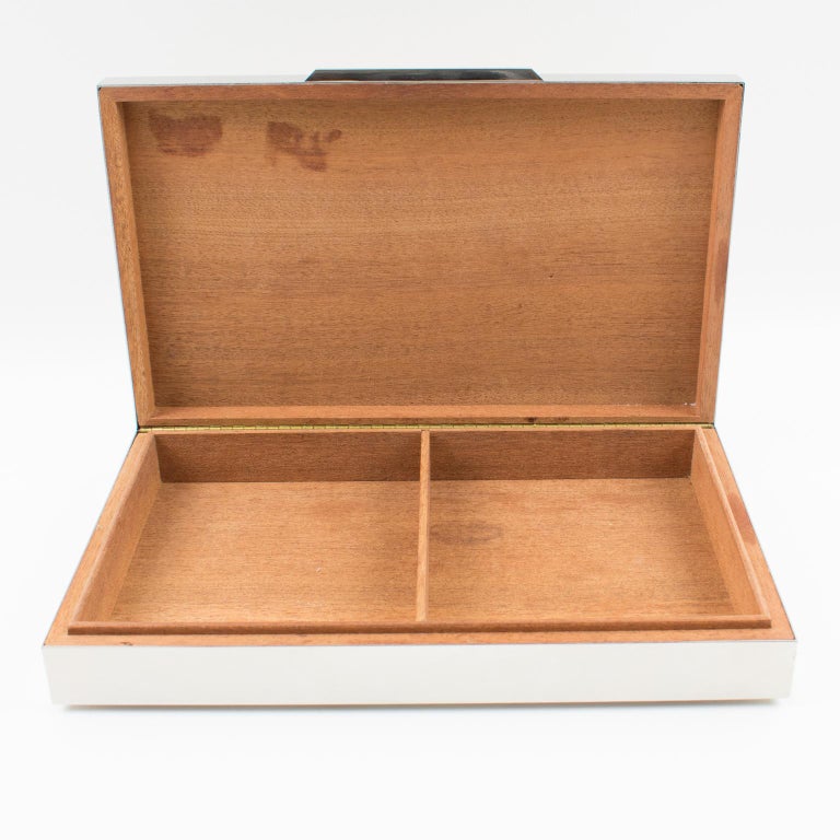 Modernist Decorative Chrome Metal Box, Italy 1970s For Sale at 1stDibs