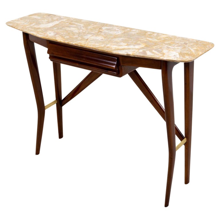 Italian Modernist Console with Marble Top For Sale at 1stDibs