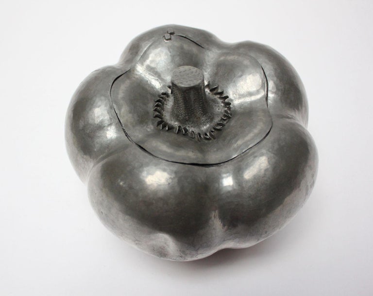 Italian Modernist Pewter "Pumpkin" Ice Bucket For Sale at 1stDibs