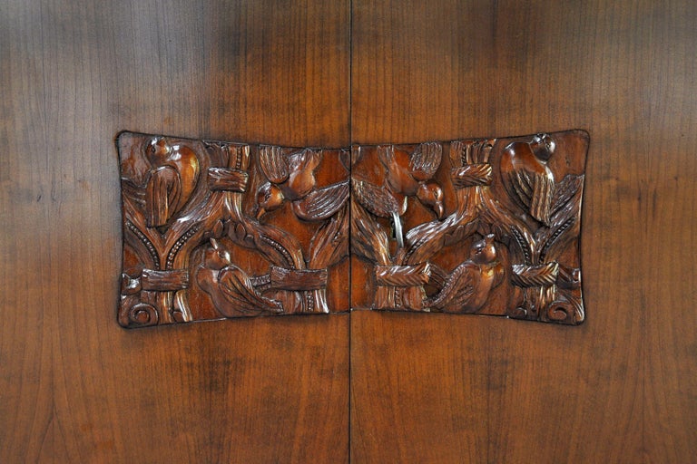 Italian Modernist Sideboard with Bas-Relief Carving, 1960's For Sale at ...