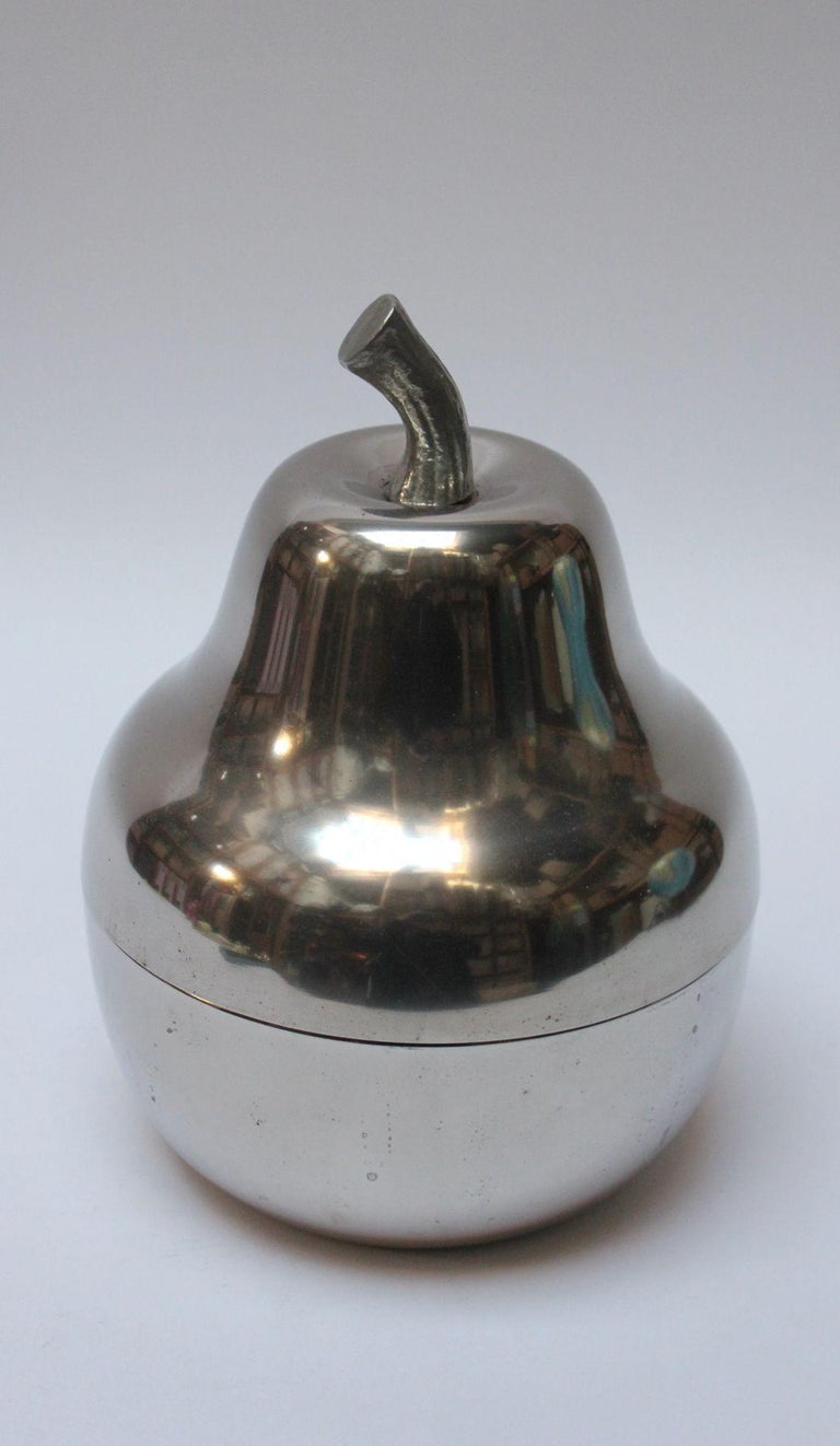 Italian Modernist Stainless Steel "Pear" Ice Bucket For Sale at 1stDibs