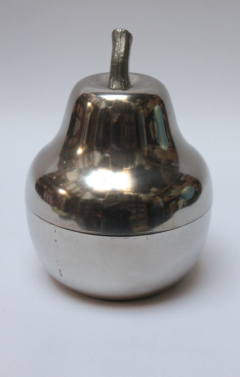 Italian Modernist Stainless Steel "Pear" Ice Bucket For Sale at 1stDibs