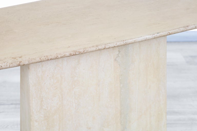 Italian Modernist Travertine Console Table by Stone International For ...