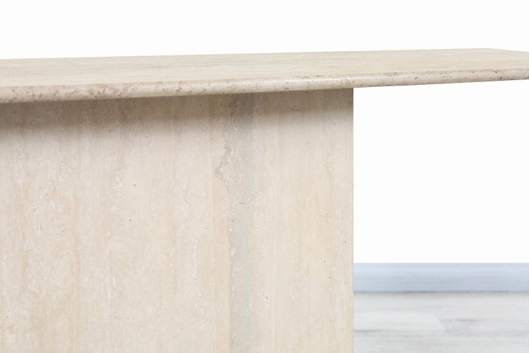 Italian Modernist Travertine Console Table by Stone International For ...