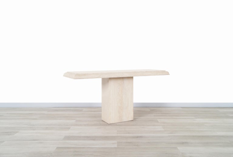 Italian Modernist Travertine Console Table at 1stDibs | travertine ...