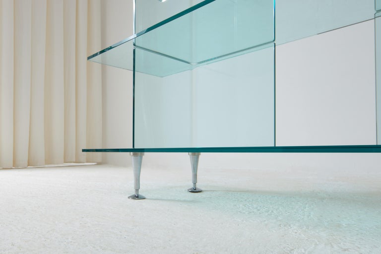 Italian Modular Glass Bookcase For Sale at 1stDibs