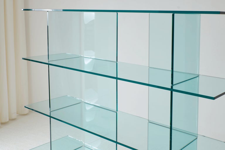 Italian Modular Glass Bookcase For Sale at 1stDibs