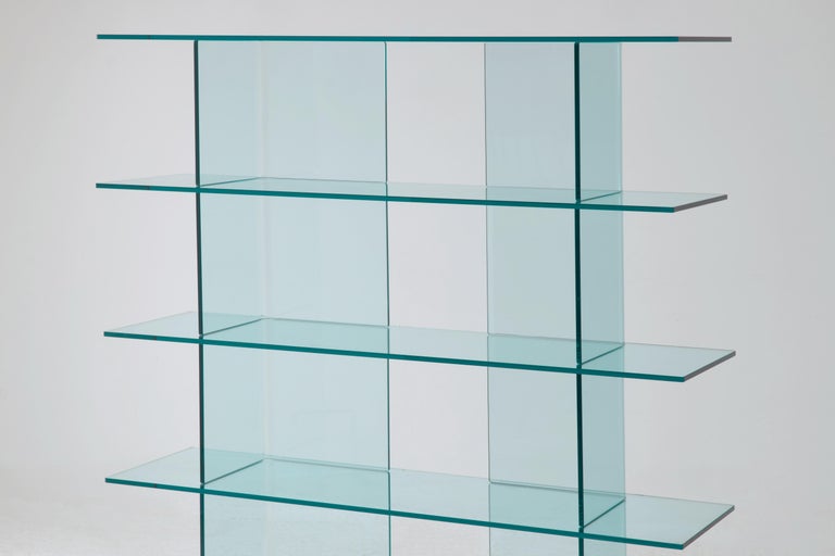 Italian Modular Glass Bookcase For Sale at 1stDibs