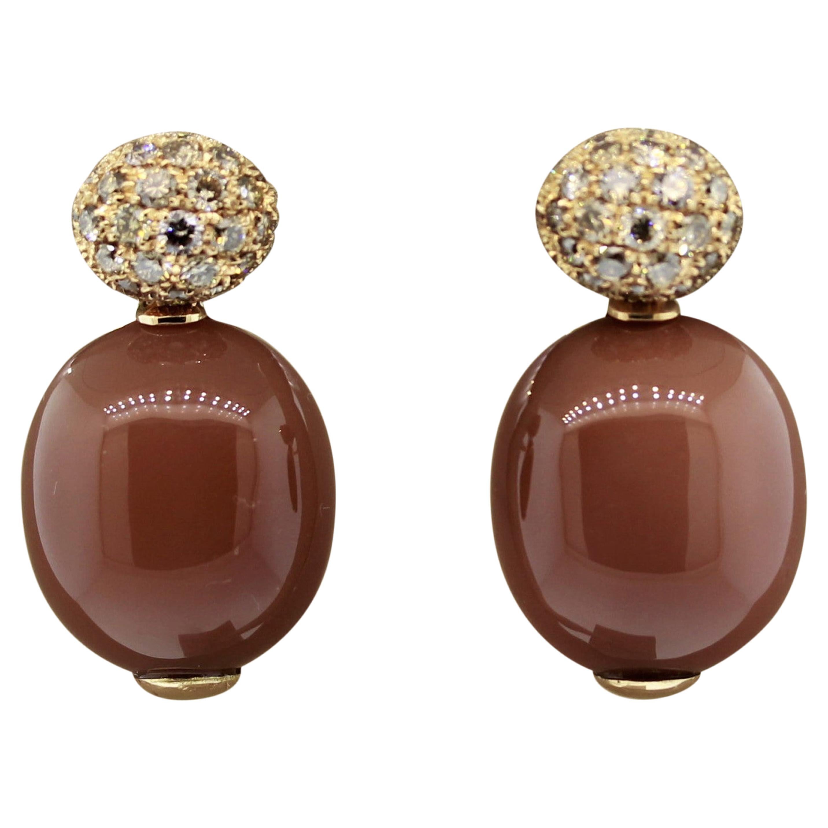 Antique Blue Moonstone Sapphire Diamond Pendant Earrings at 1stDibs ...