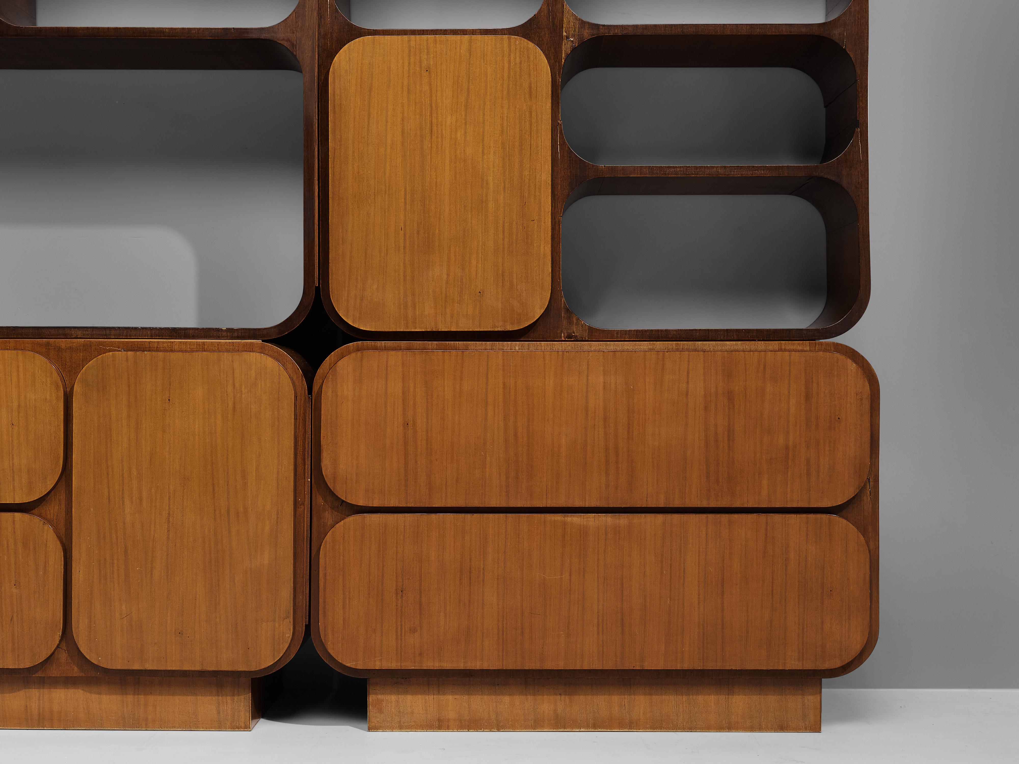Italian Multifunctional Highboard in Walnut For Sale at 1stDibs