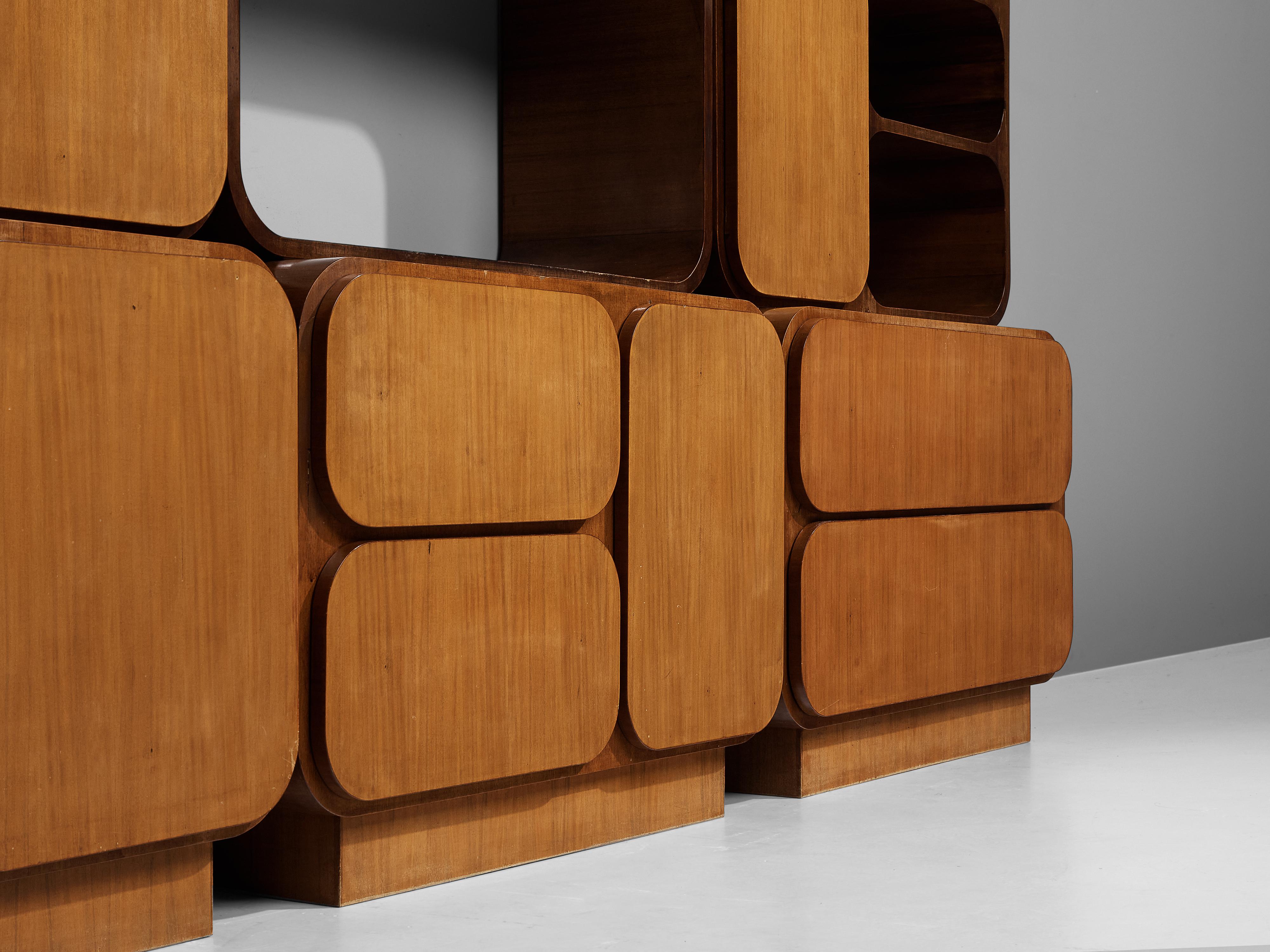 Italian Multifunctional Highboard in Walnut For Sale at 1stDibs