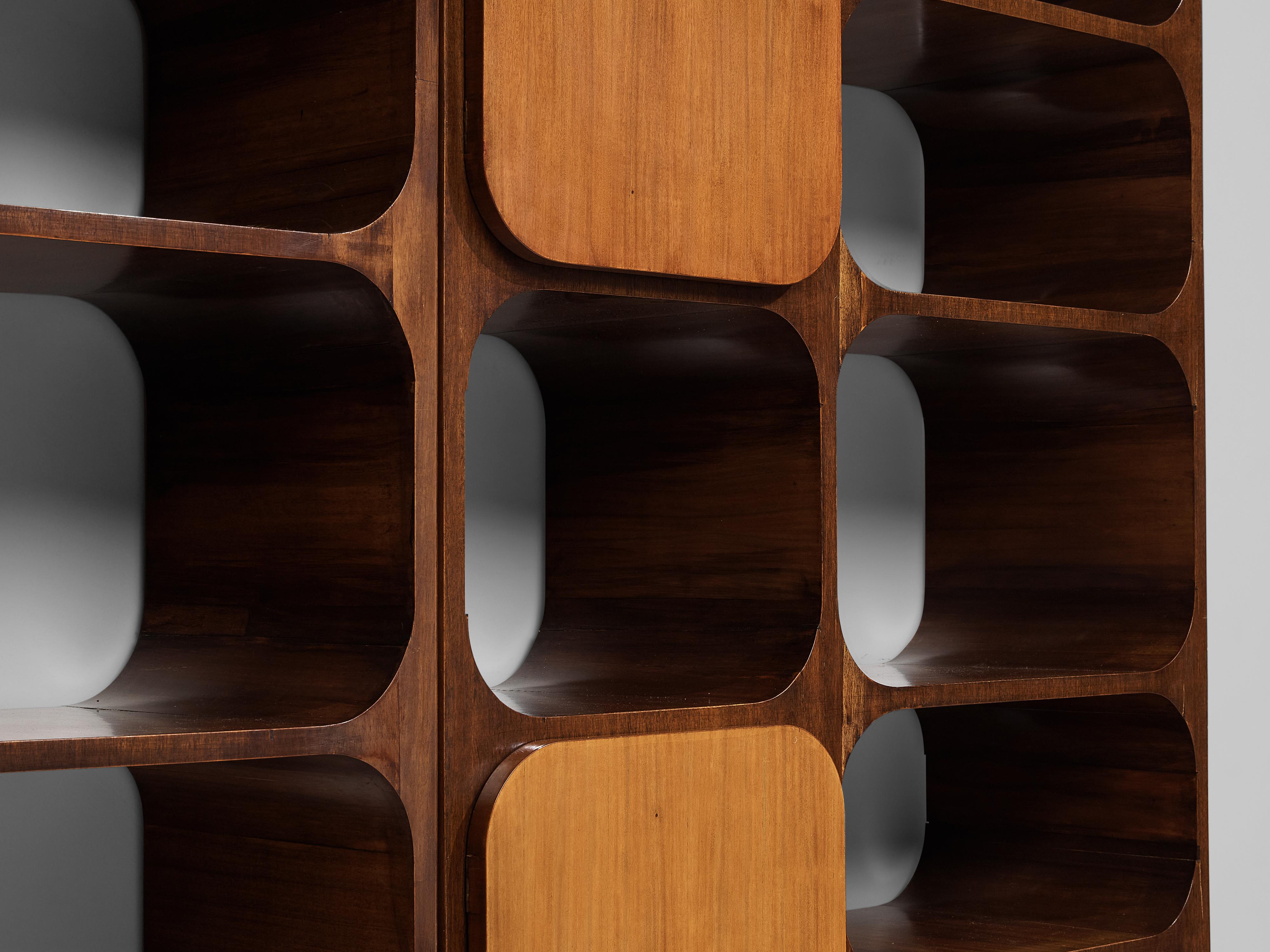 Italian Multifunctional Highboard in Walnut For Sale at 1stDibs