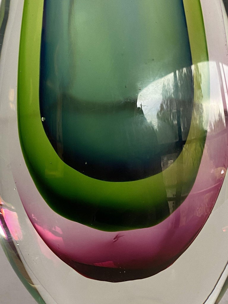 Italian Murano 3 Color Art Glass Sculpture, circa 1980 at 1stDibs