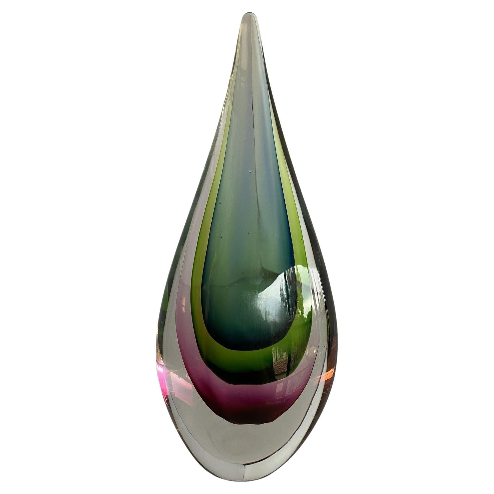 Italian Murano 3 Color Art Glass Sculpture, circa 1980 at 1stDibs