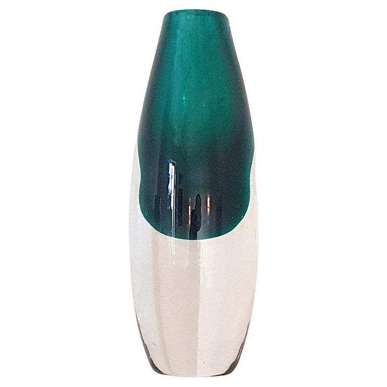 Italian Murano Glass Deep Green Vase by Flavio Poli, 1960s For Sale at ...