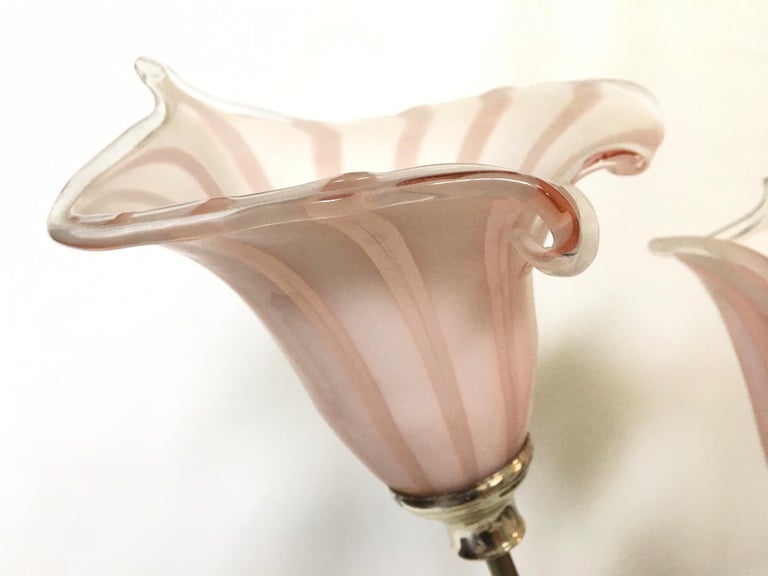 Italian Murano Handblown Calla Lilies Table Lamp at 1stDibs