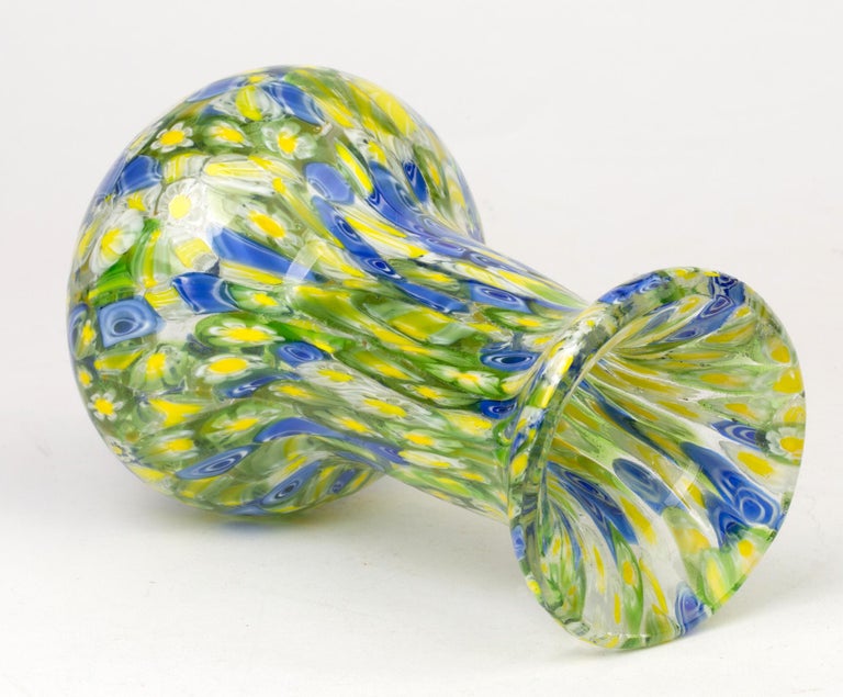 Italian Murano Midcentury Murrine Art Glass Vase at 1stDibs