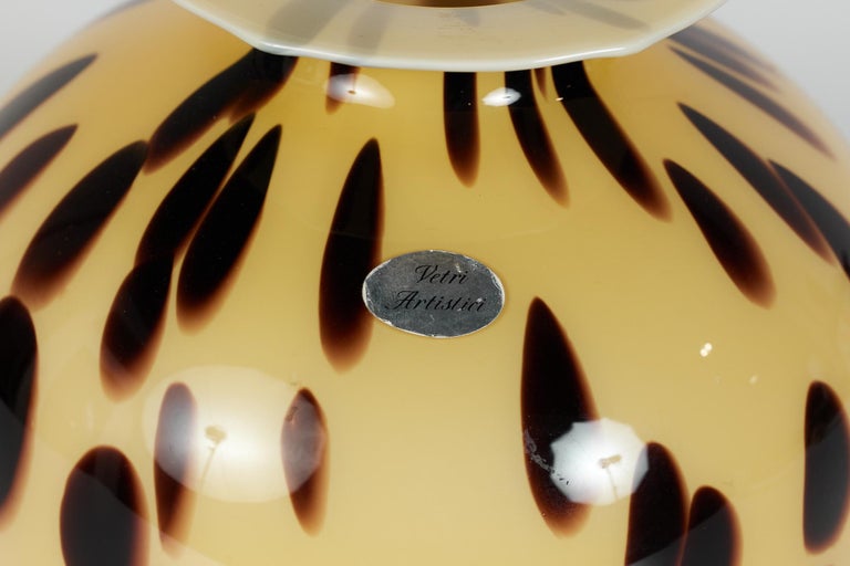 Italian Murano Style Tortoise Shell Glass Vase For Sale at 1stDibs