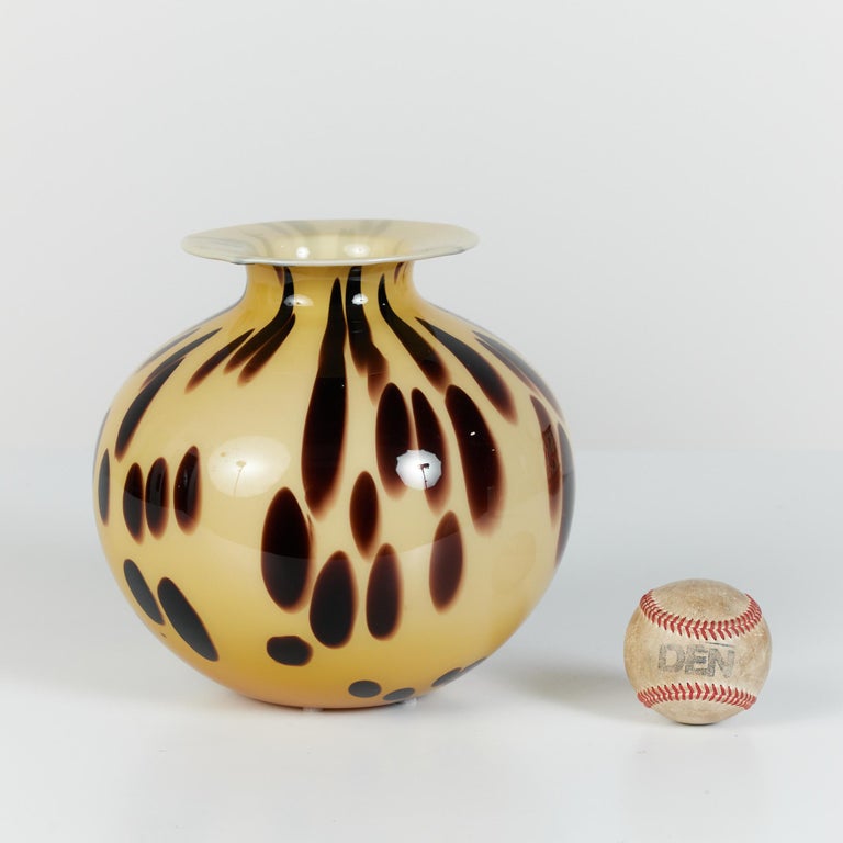 Italian Murano Style Tortoise Shell Glass Vase For Sale at 1stDibs